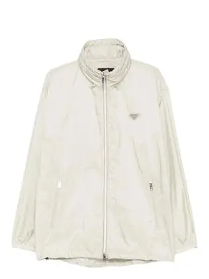 Prada High Neck Zip Fastening Jacket - Cream