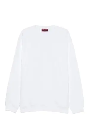 Gucci Cotton Crew Neck Long Sleeve Sweatshirt - White