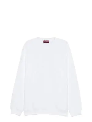 Gucci Cotton Crew Neck Long Sleeve Sweatshirt - White
