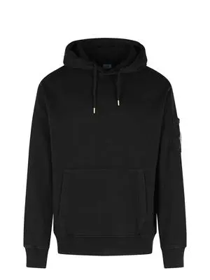 C.P. COMPANY Brushed Cotton Sweatshirt With Drawstring Hood - Black