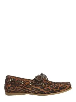 TOM FORD Ocelot Print Suede Boat Shoes - Multicolor