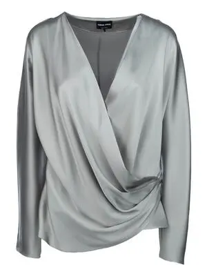 Giorgio Armani Draped V-neck Shirt - Multicolor