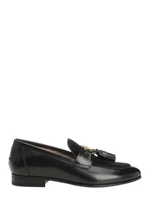 Valentino Garavani Vlogo Leather Loafers With Tassels - Black