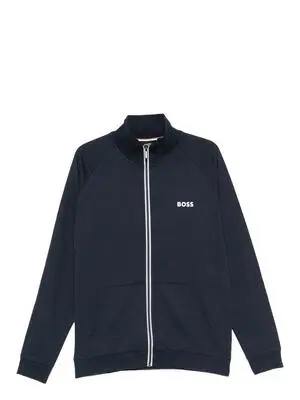 BOSS Navy Cotton Zip-up Sweatshirt - Blue