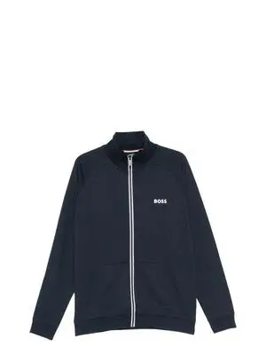 BOSS Navy Cotton Zip-up Sweatshirt - Blue