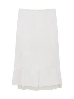 TOTEME Layered Viscose And Linen Blend Skirt - Multicolor