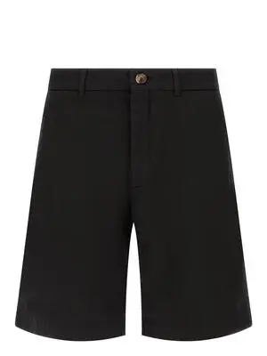 Brunello Cucinelli Garment-dyed American Pima Cotton Gabardine Bermuda Shorts - Black