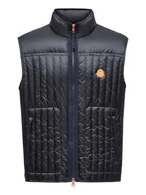 Moncler Quilted Stand Collar Vest - Blue
