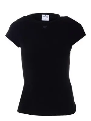 COURREGES Logo Baby Spongy T-shirt - Black