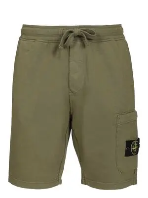 Stone Island Organic Cotton Fleece Bermuda Shorts - Green
