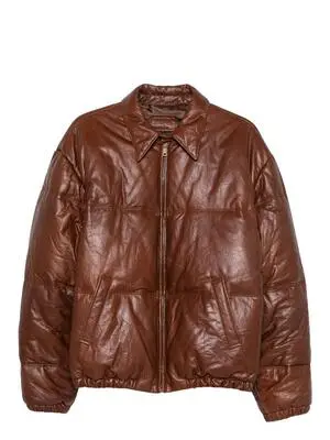 PRADA PRADA Leather Jacket With Braided Trim