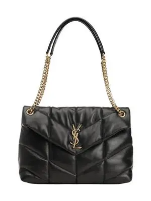 Saint Laurent Loulou Puffer Medium Bag - Black