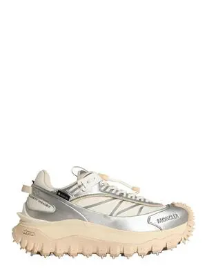 Moncler Trailgrip Gtx Leather Blend Sneakers - Silver