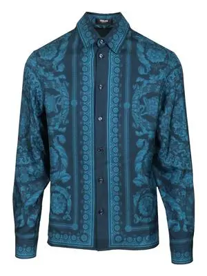 Versace Baroque Print Shirt - Blue
