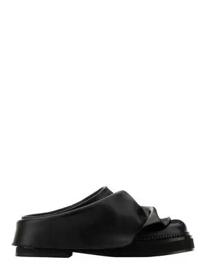 Attico Leather Mini Robin Slippers - Black
