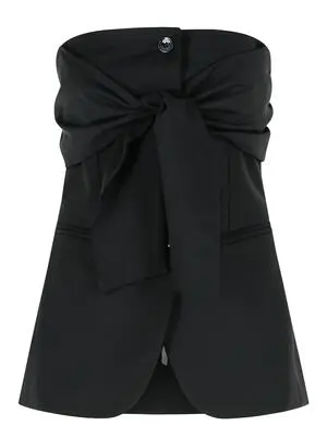 Max Mara Virgin Wool Bustier Top - Black