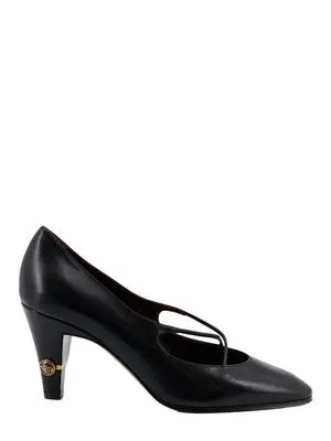 Versace Criss-cross Medallion Leather Pumps - Multicolor