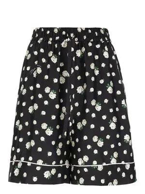 Dolce & Gabbana Black Floral Print Shorts - Multicolor