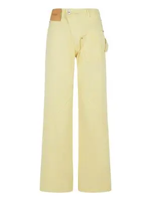 JW Anderson Cotton Twister Leg Workwear Pants - Yellow