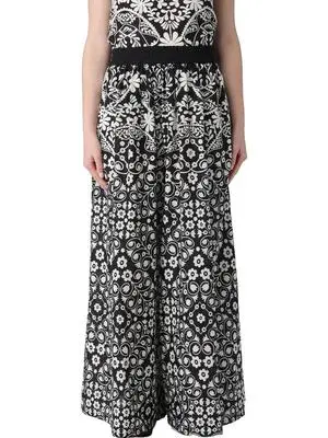 Max Mara Floral Print Wide Leg Trousers - Black