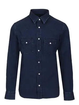 TOM FORD Lightweight Denim Western Shirt - Blue