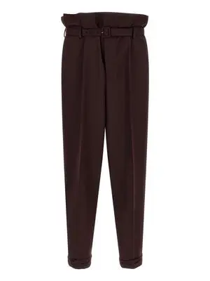 SAINT LAURENT SAINT LAURENT Wool And Mohair Blend Paper-Bag Waist Trousers