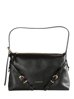 Givenchy Calf Leather Shoulder Bag With Buckle Straps - Black