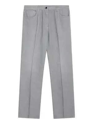 Prada Grey Washed Denim Straight Leg Jeans - Gray