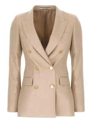 TAGLIATORE TAGLIATORE Double-Breasted Blazer With Gold-Tone Buttons