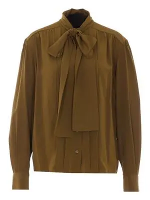 Saint Laurent Lavalliere Blouse - Green