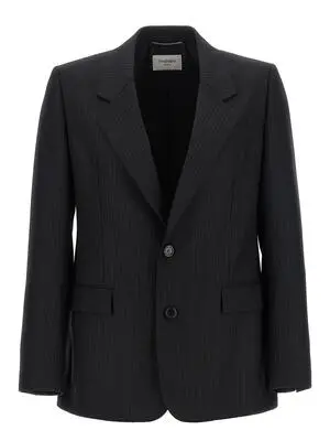 Saint Laurent Pinstripe Blazer - Black