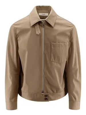 Celine Cotton Jacket With Triomphe Patch - Multicolor