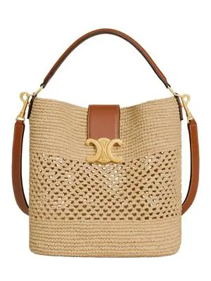 CELINE CELINE Raffia And Leather Bucket Bag