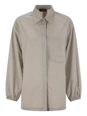 Herno Stretch Tech Shirt With Classic Collar - White