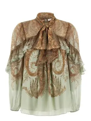 Zimmermann Memento Flutter Paisley Print Crepe De Chine Blouse - Multicolor