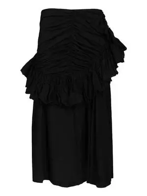 Dries Van Noten Humairah Ruffle Midi Skirt - Black