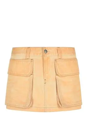 DIESEL® Cotton Miniskirt With Cargo Pockets - Cream