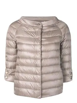 Herno Padded Jacket With Concealed Press-stud Fastening - Cream