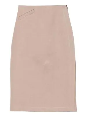 Fendi Waxed Linen Straight Midi Skirt - Multicolor