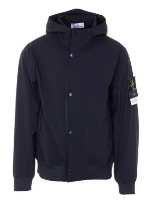 Stone Island Logo Light Soft Shell-r Jacket - Black