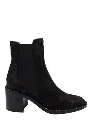 JIMMY CHOO Merril Suede Embellished Ankle Boots - Black