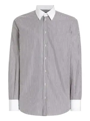Dolce & Gabbana Striped Cotton Shirt - Gray