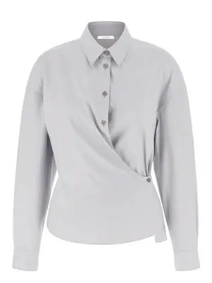 LEMAIRE LEMMAIRE Straight Collar Twisted Shirt Gray