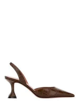 Amina Muaddi Holli Sling Pumps - Brown