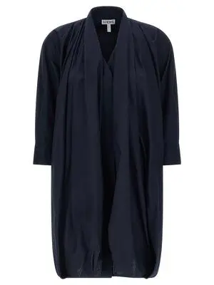 Loewe Draped Balloon Silhouette Mini Dress - Blue