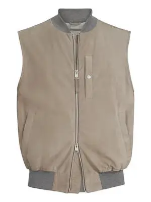 BRUNELLO CUCINELLI BRUNELLO CUCINELLI Sleeveless Leather Zip-Up Jacket