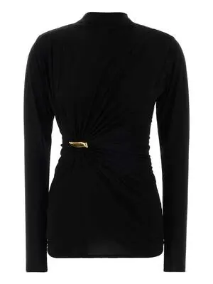 Bottega Veneta Draped Viscose Top - Black