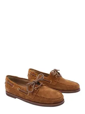 GIANVITO ROSSI Suede Leather Loafers - Brown