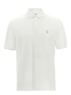 Brunello Cucinelli Brunello Cucinelli Men Short Sleeve Polo Shirt With Logo Multicolor