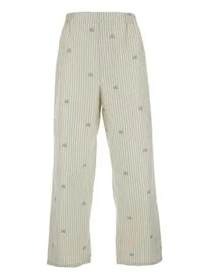 Jacquemus Striped Cotton Pants With Elasticated Waist - Multicolor